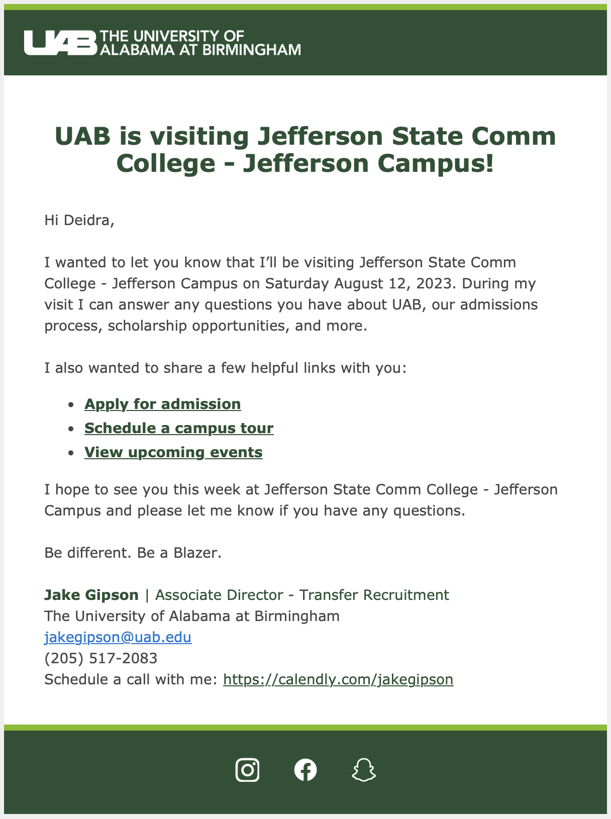 Admission Counselor Visits - Planning and Automated Communications ...