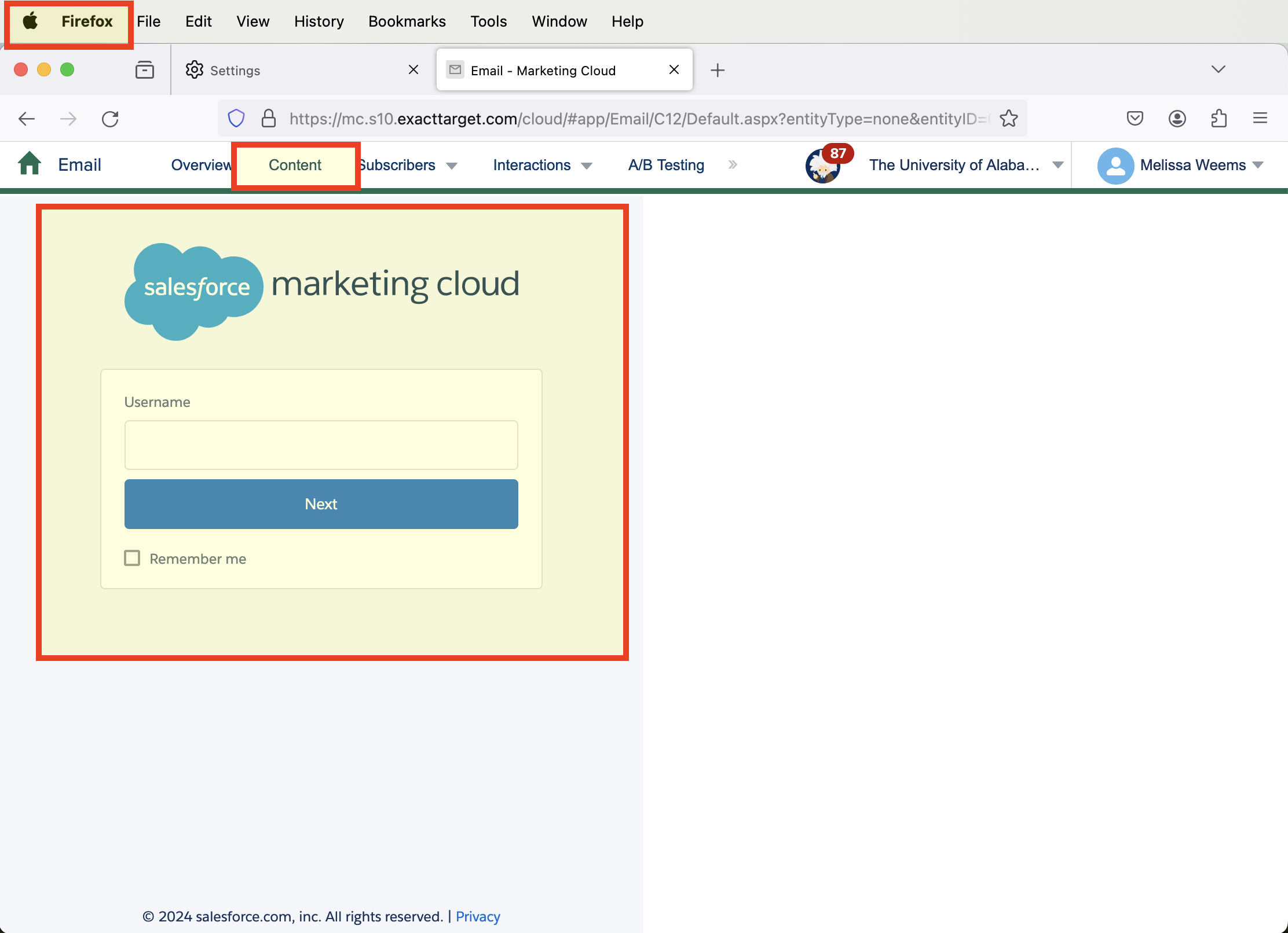 Unable to Access Content Builder | UAB Marketing & Communications Help ...