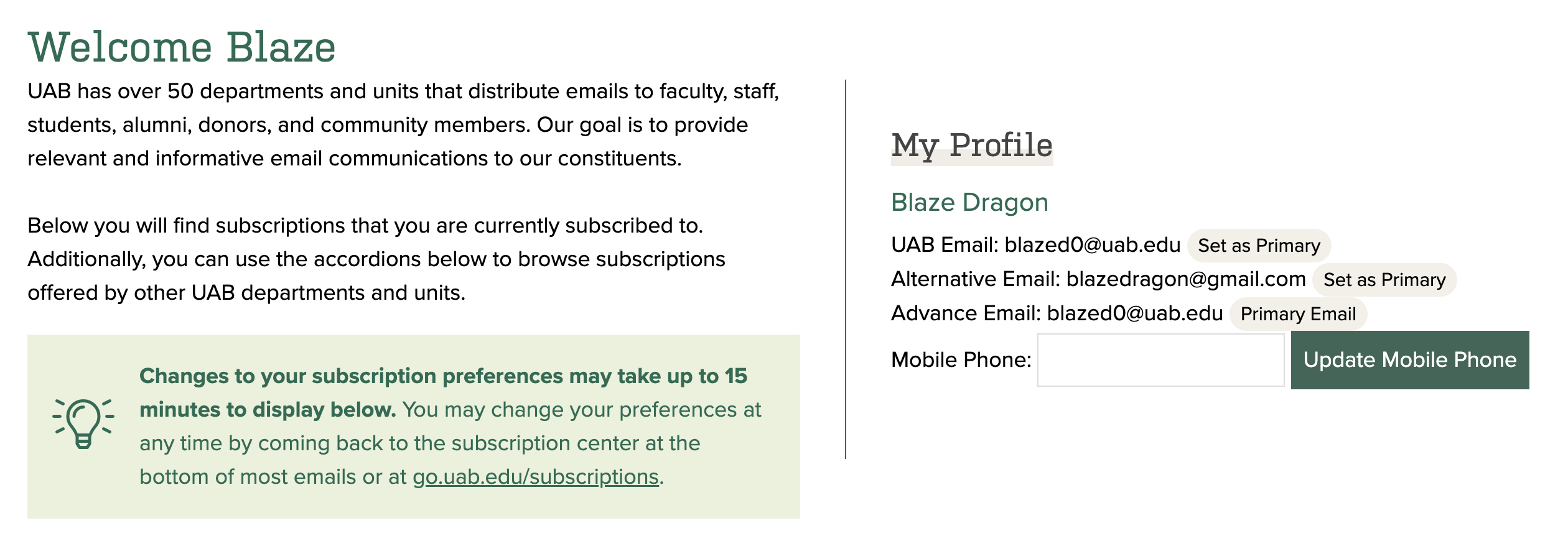 Accessing the UAB Subscription Center | UAB Marketing & Communications ...